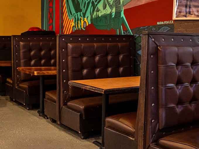Those tufted booths have seen more happy meals than a McDonald's, and they've got the comfort to prove it.