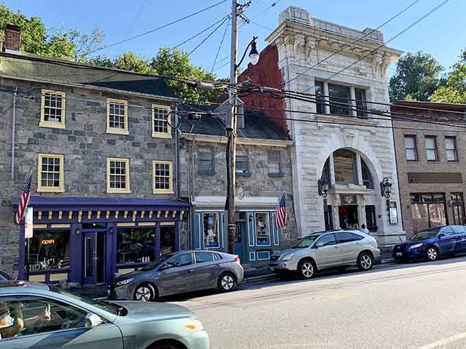 These granite buildings have been holding down this hillside longer than anyone can remember, and they're not budging anytime soon.