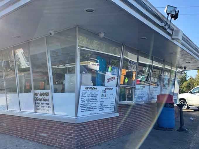 The turquoise exterior and brick base give off serious retro vibes that'll transport you straight back to simpler times.