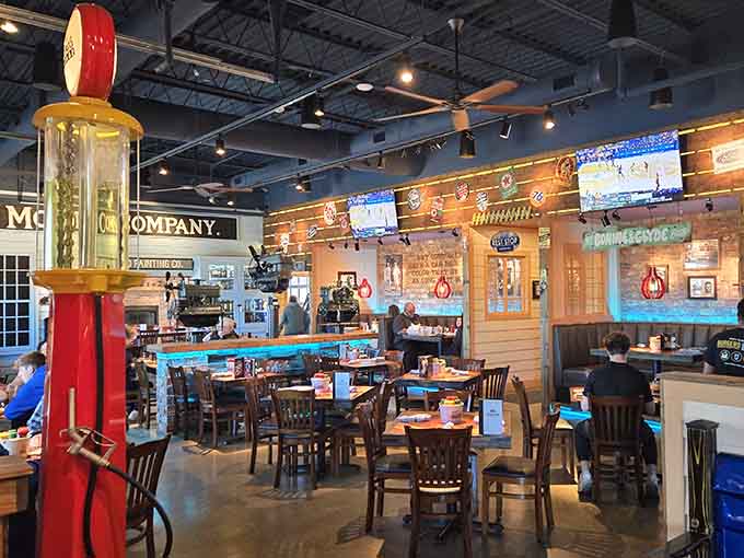 Walking into this automotive wonderland feels like stepping into the world's coolest grandfather's perfectly preserved workshop dreams.