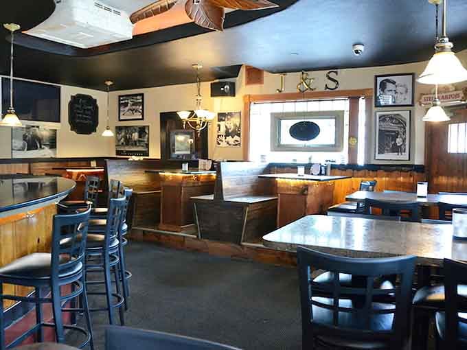 Classic pub vibes with wood paneling and cozy booths where burger dreams come true every single day.