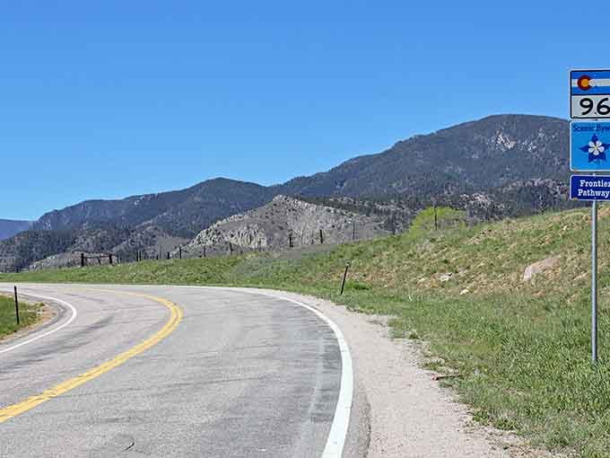 Highway 96 curves through spring-green hills like nature's own welcome mat to southern Colorado.