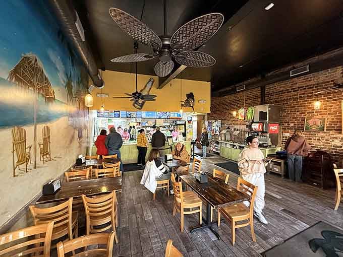 Beach murals in the Piedmont prove optimism conquers geography, especially when burritos are involved.