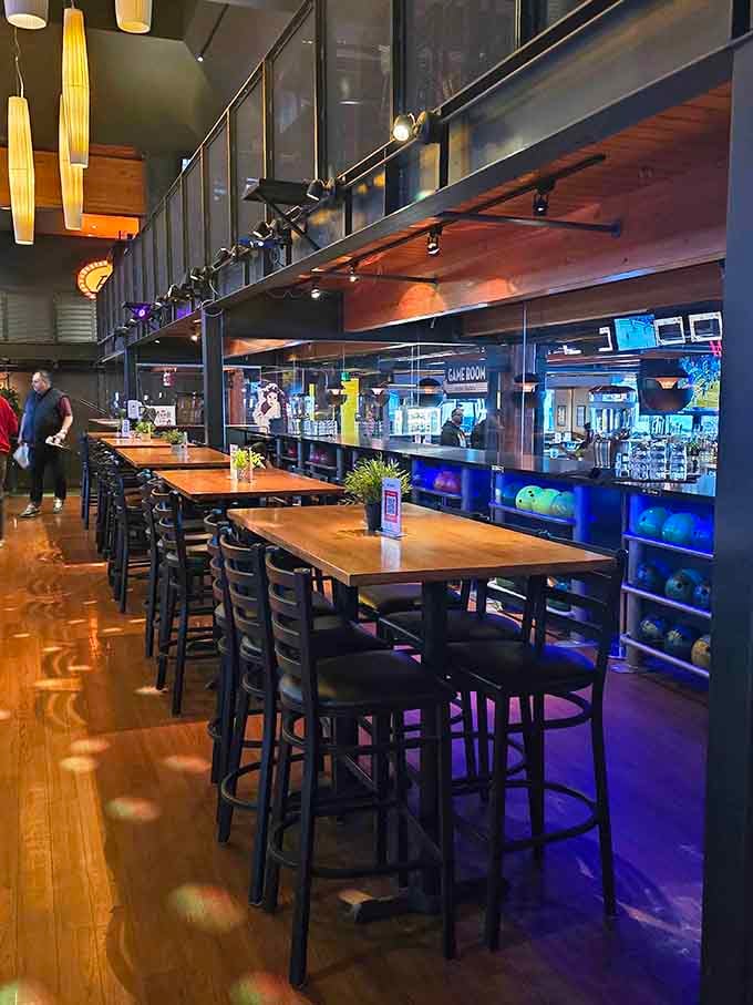 Modern industrial chic meets comfort food heaven in this surprisingly sophisticated space where bowling balls share billing with craft cocktails.