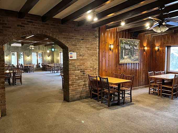 Exposed brick and warm wood create the perfect atmosphere for a meal you won't soon forget.