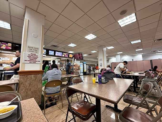 Cafeteria-style dining at its finest, where fluorescent lights and simple tables mean all the magic happens on your plate.