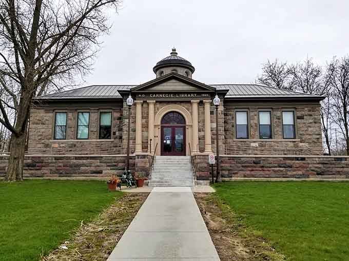 The Carnegie Library stands as a monument to when communities built temples for books instead of parking lots.
