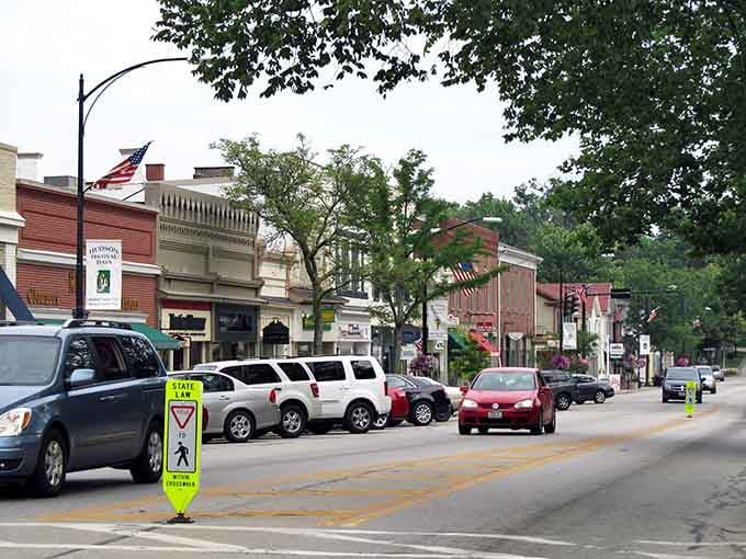 Downtown Hudson's Main Street proves that brick buildings and tree-lined sidewalks never go out of style.