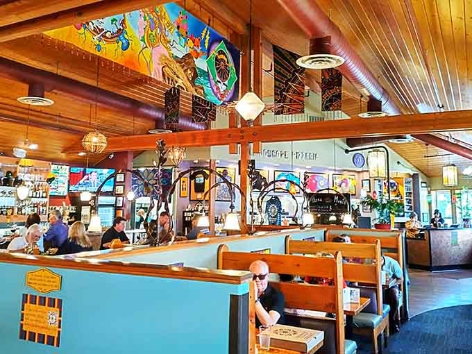 Step inside and suddenly you're in the world's coolest living room, if your living room served incredible pizza.