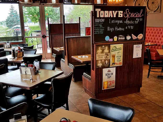 Cozy booths and warm lighting create the perfect atmosphere for lingering over legendary bowls of comfort.