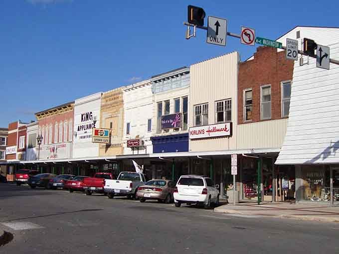 Main Street America at its finest, where local shops still outnumber chain stores and parking is refreshingly easy.