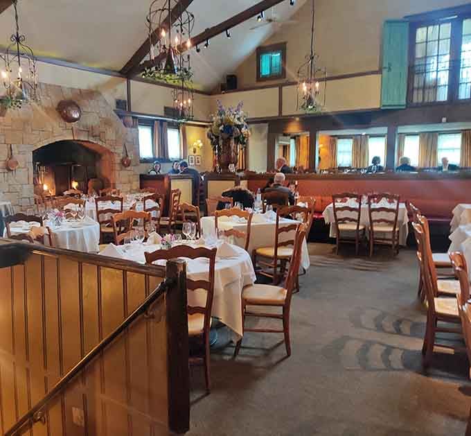 That fireplace alone could convince you to propose, even if you came here alone for lunch.