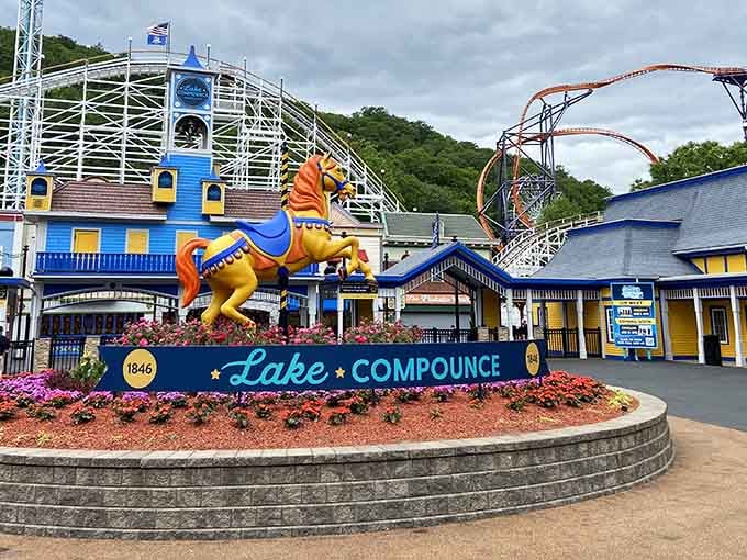 That cheerful carousel proves Lake Compounce knows how to make an entrance that welcomes everyone with open arms.