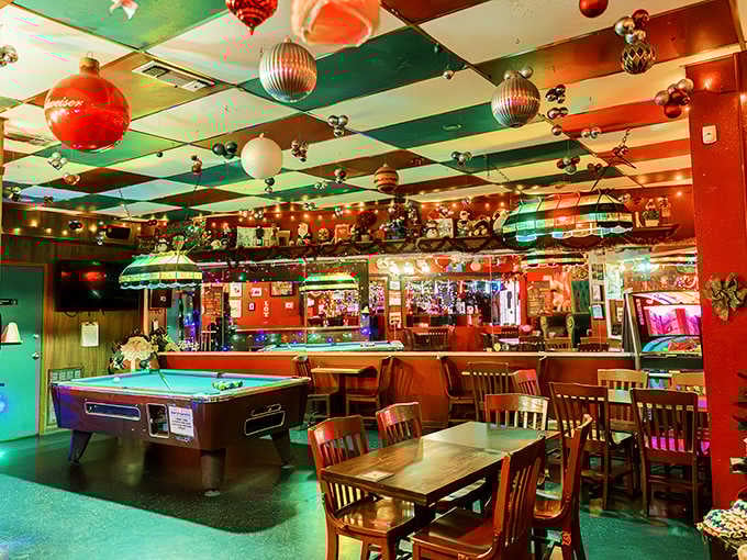 When your ceiling looks like Santa's workshop exploded in the best way possible, you're doing something right.