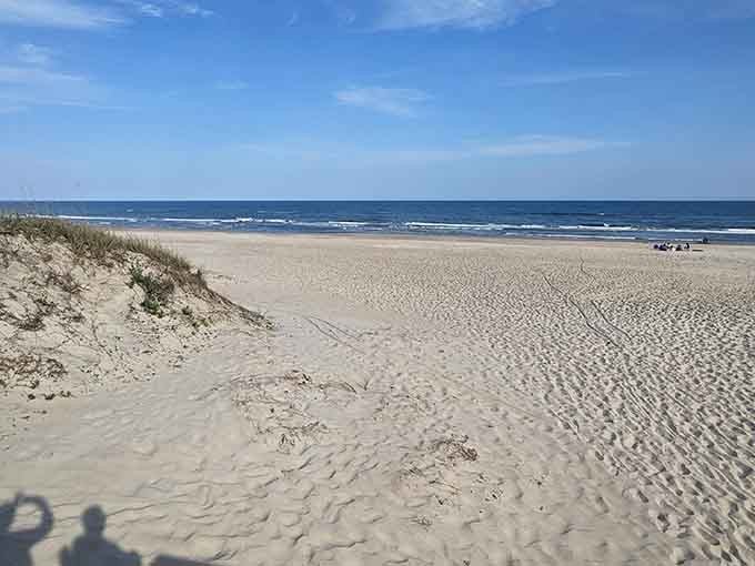 Those rippled sand patterns are basically the ocean's way of showing off its artistic side.