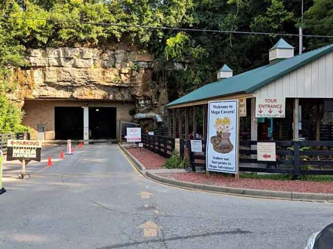 The most unassuming entrance to one of the world's coolest attractions. Who knew paradise had a parking lot?