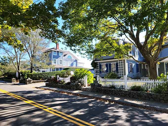 Tree-lined streets and picket fences that look like they were ordered straight from the New England catalog.