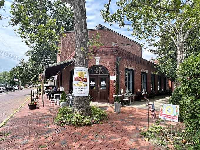 Brick sidewalks and vintage storefronts create the kind of Main Street America that Norman Rockwell would've loved.