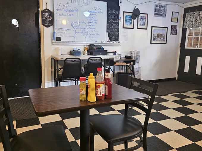 Classic checkered floors and Mayberry memories create the perfect backdrop for serious comfort food consumption.