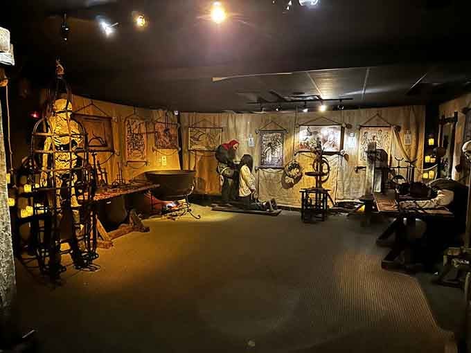 Welcome to the chamber where medieval interior designers really let their dark side shine through with authentic dungeon ambiance.