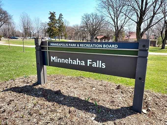 You know you've arrived somewhere special when even the park sign looks like it's been here forever.