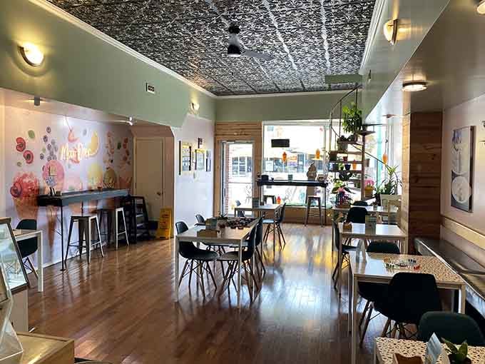 Modern meets cozy in this welcoming space where dietary restrictions finally take a permanent vacation.