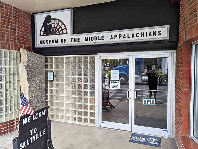 Step through this unassuming entrance and prepare to travel back millions of years without leaving downtown Saltville.