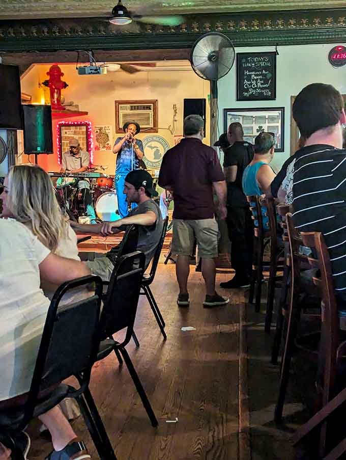 Live music and pressed tin ceilings create the perfect soundtrack for sipping alongside Detroit's most devoted regulars, living or otherwise.