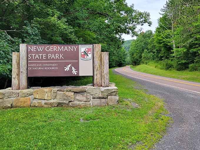 This welcoming sign marks the gateway to Maryland's mountain paradise, where elevation meets relaxation in perfect harmony.