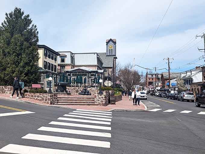 The heart of town where every storefront whispers promises of treasures waiting to be discovered inside.