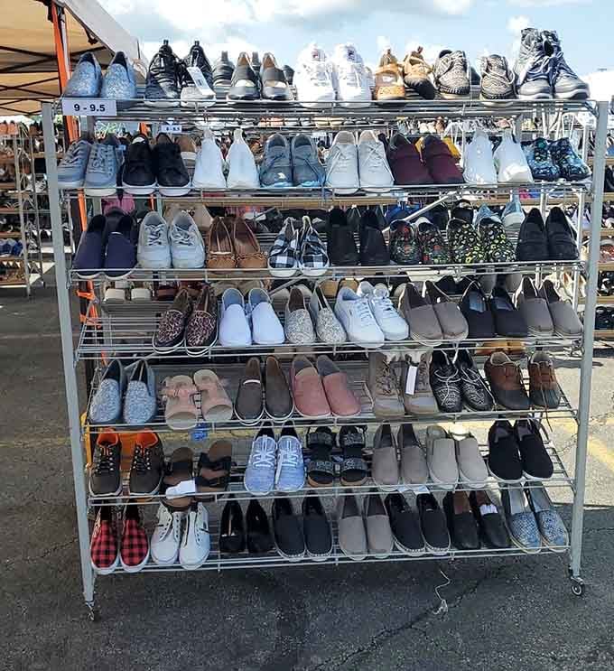From sneakers to sandals, this footwear display proves you can literally walk away with incredible deals here.