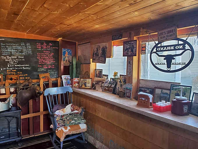 Wood-paneled walls and quirky collectibles create the cozy vibe of your coolest uncle's garage, but with better food.