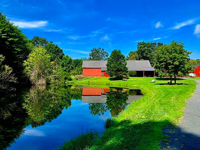 That barn reflection in the pond is so perfect, you'll wonder if Connecticut hired a professional photographer.