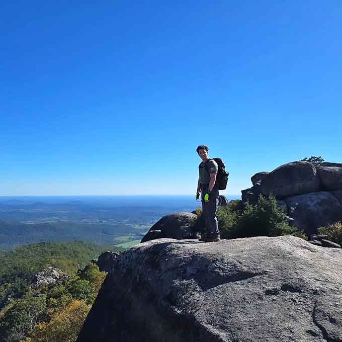 Standing on top of the world, or at least the part of it that required serious leg work.