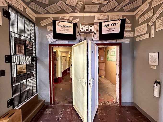 Step through these heavy doors into a world where movie magic meets actual jail cells. Best entrance ever?