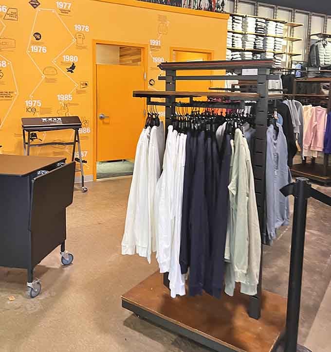 Rows of jackets ready to keep you warm without freezing your bank account in the process.