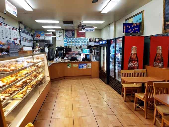 Classic display cases lined with golden treasures, because some things don't need a trendy makeover to be perfect.