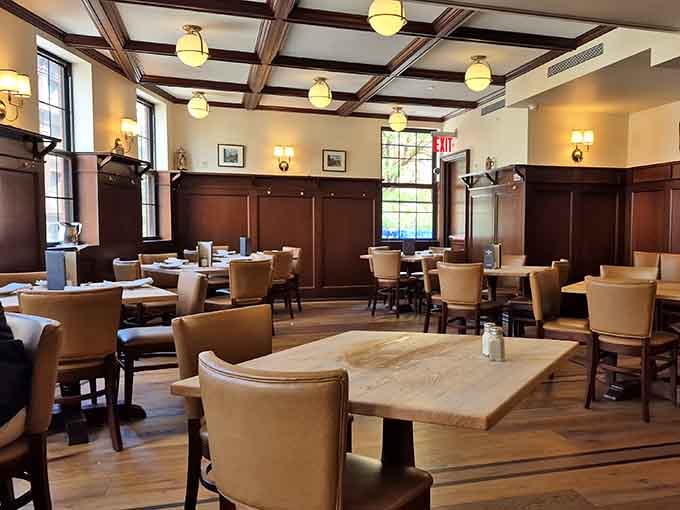 Classic wood paneling and no-nonsense tables where serious steak business has been conducted for generations.