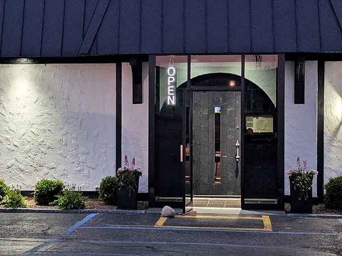 When a restaurant entrance looks this inviting, you know someone inside is taking their hospitality seriously and their decor game even more so.