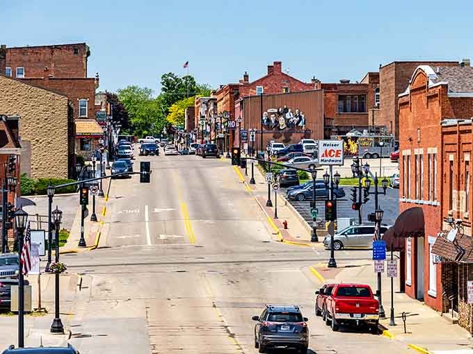 Main Street stretches out like a postcard from a simpler time, minus the traffic jams and road rage therapy sessions.