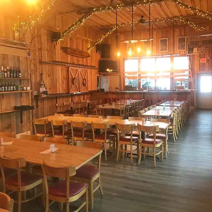 String lights and wooden beams create the kind of cozy atmosphere where even your pickiest wine-snob friend will finally relax.