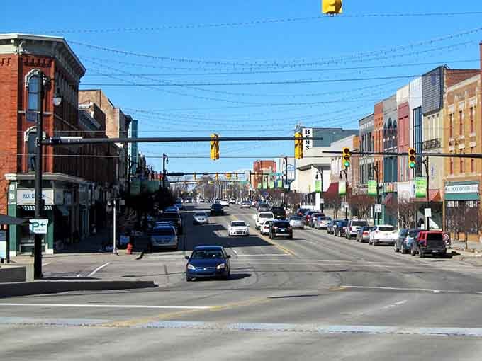 This is what Main Street America looks like when it hasn't been abandoned for suburban sprawl.