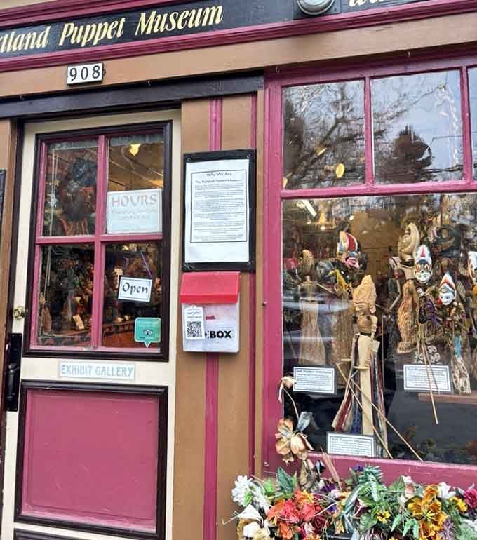 The pink-trimmed entrance welcomes you into a world where felt and foam come gloriously alive.