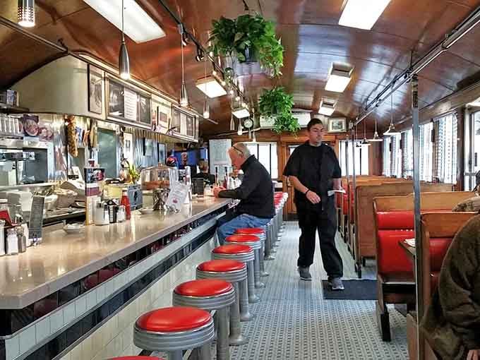 Red vinyl booths and chrome stools: the only time machine that runs on coffee and conversation.