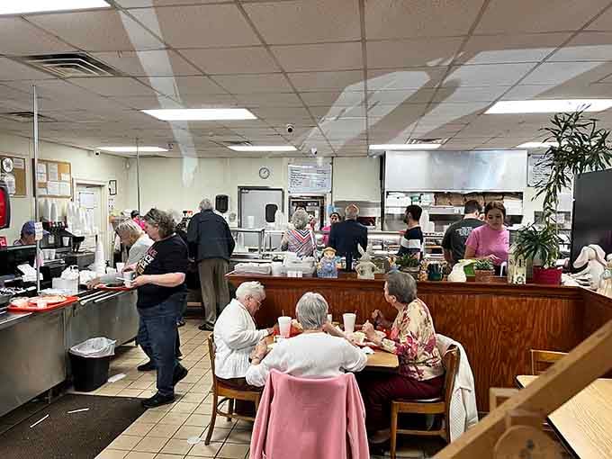 The bustling counter and packed tables tell you everything you need to know about this place's reputation.