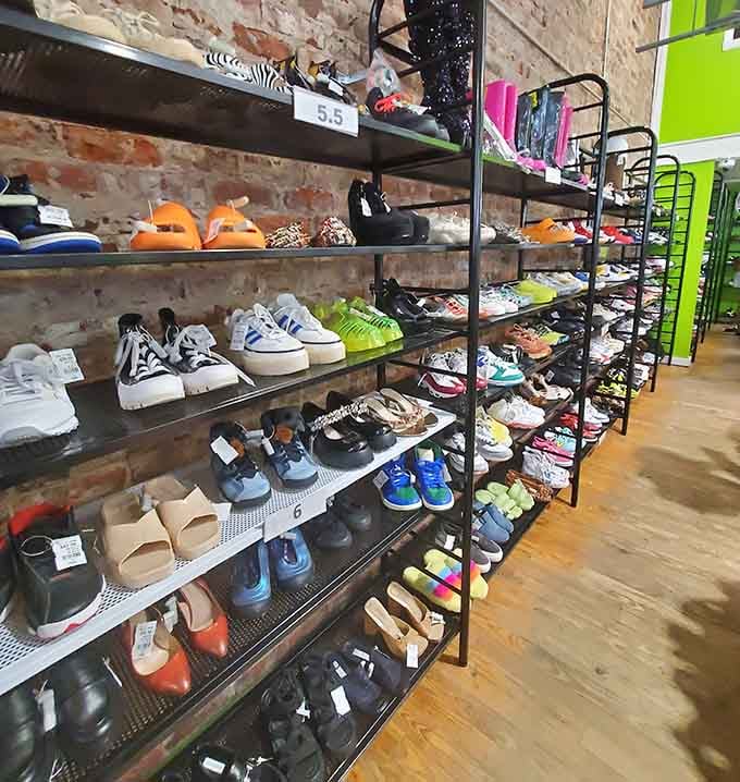 Shoes organized by actual logic instead of chaos? This isn't your grandmother's thrift store, folks.