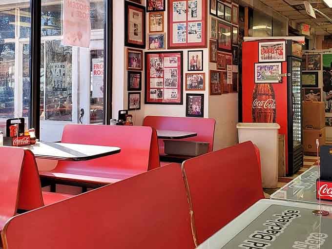 Every inch of wall space tells a story, making this the most decorated shrine to Alabama football you'll ever eat in.