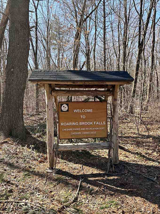 That rustic welcome sign means you're about to discover what your hiking boots were actually made for, friend.