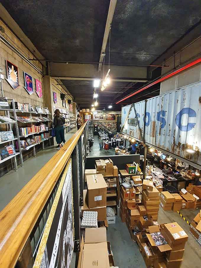 Looking down from the mezzanine feels like surveying your own personal music kingdom waiting to be explored.