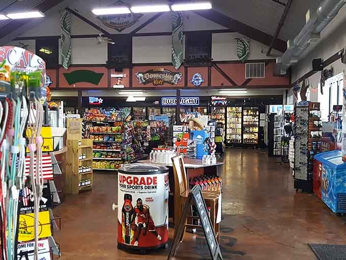 Step inside and suddenly you're in a convenience store that moonlights as a German bakery, because Texas loves surprises.